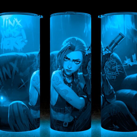 Dining | Glow In The Dark Arcane Jinx League Of Legends Anime On Couch ...